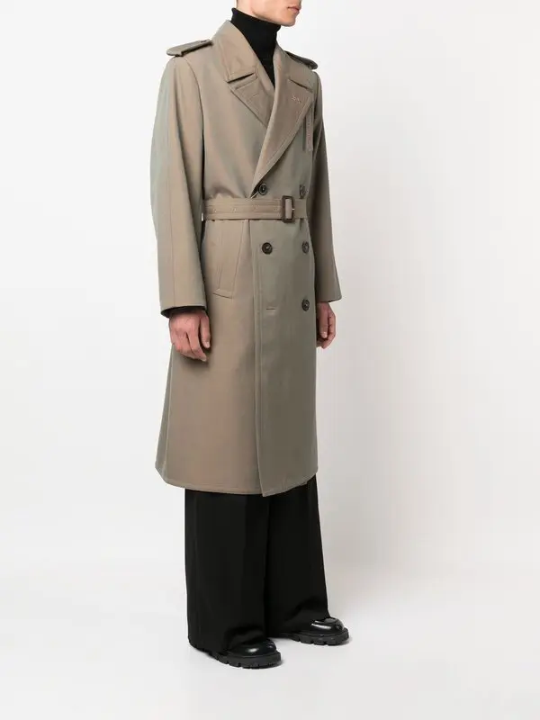 MAISON MARGIELA Double-breasted Wool Trench Coat - Green