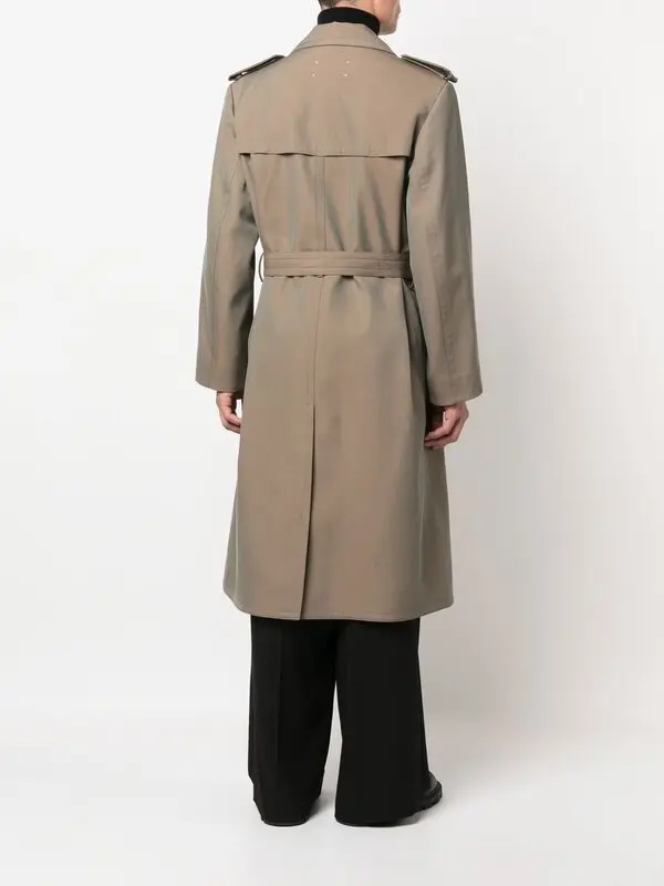 MAISON MARGIELA Double-breasted Wool Trench Coat - Green