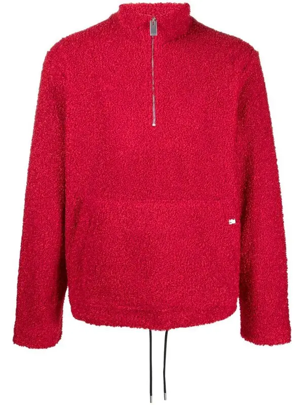 1017 Alyx 9sm Bouclé Half-zip Sweatshirt - Red