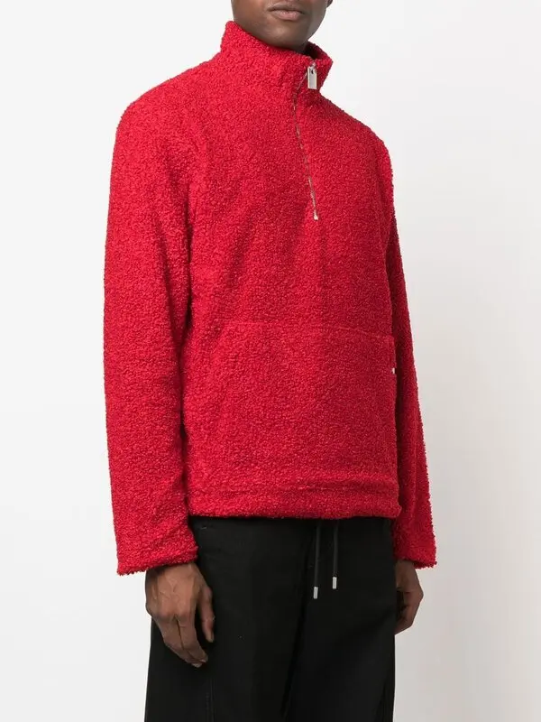 1017 Alyx 9sm Bouclé Half-zip Sweatshirt - Red