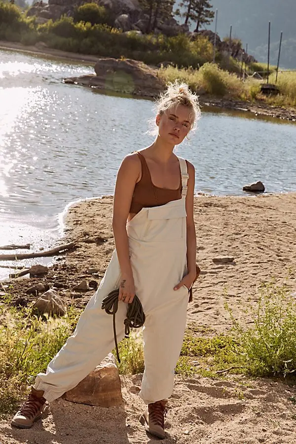 Free People Hit The Hills Overalls - White | Editorialist