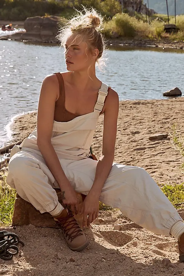 Free People Hit The Hills Overalls - White | Editorialist