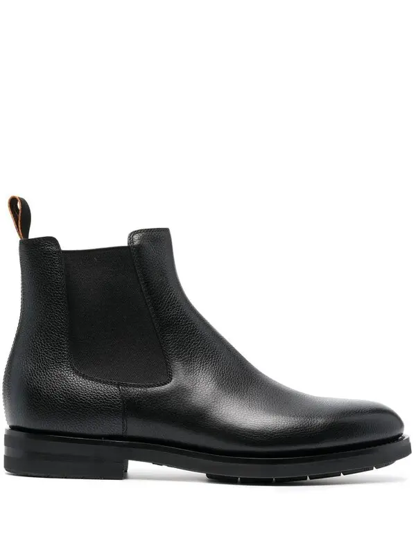 Santoni Leather Chelsea Boots
