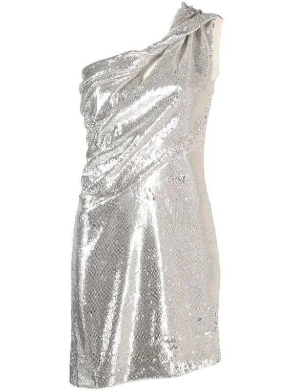 open lace back dress Sequin Fitted One Shoulder Slit Gown by Jovani 07185