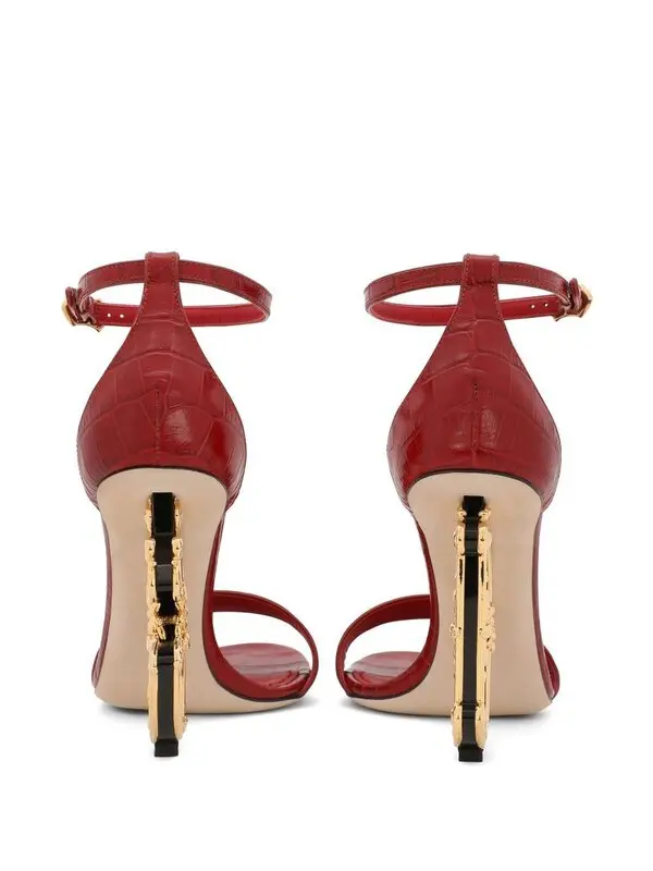 Dolce & Gabbana Baroque Dg 105mm Leather Sandals - Red