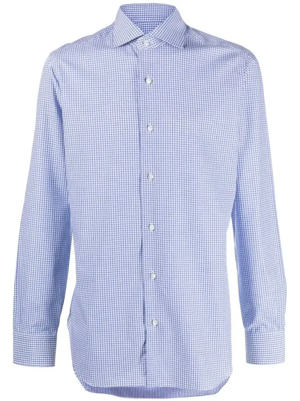 BARBA NAPOLI Gingham-check Tailored Shirt
