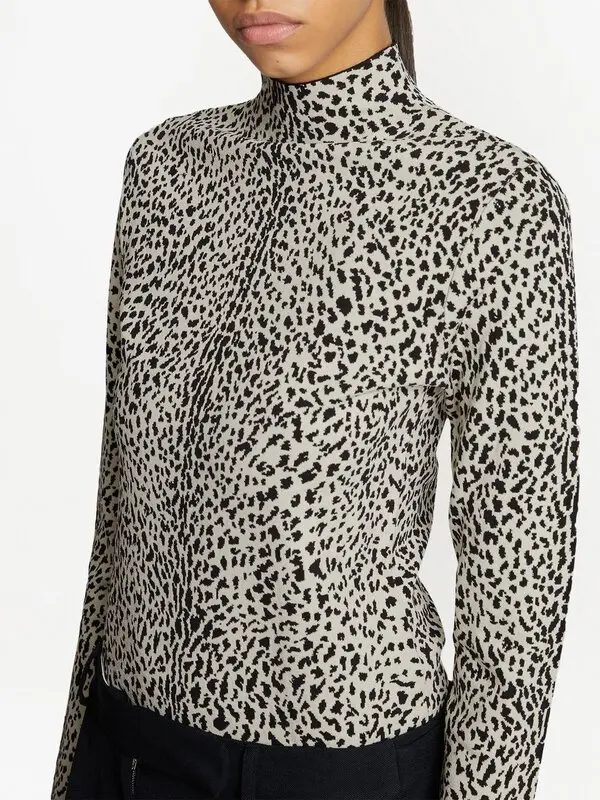 Proenza Schouler Leopard-print Mock-neck Top