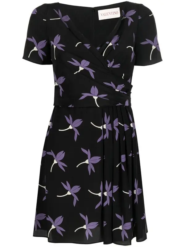 Valentino Garavani Floral-print Pleated Dress