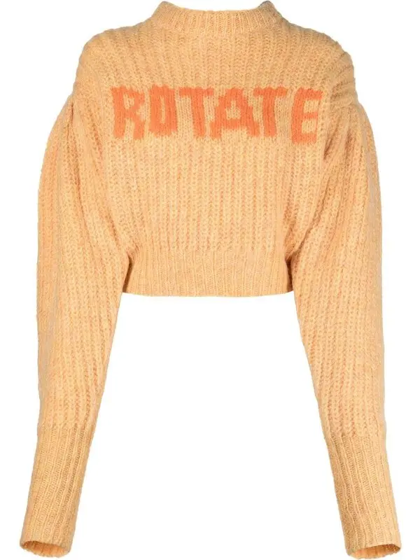 ROTATE BY BIRGER CHRISTENSEN Logo-print Chunky-knit Jumper - Orange