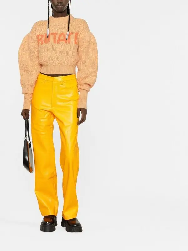 ROTATE BY BIRGER CHRISTENSEN Logo-print Chunky-knit Jumper - Orange