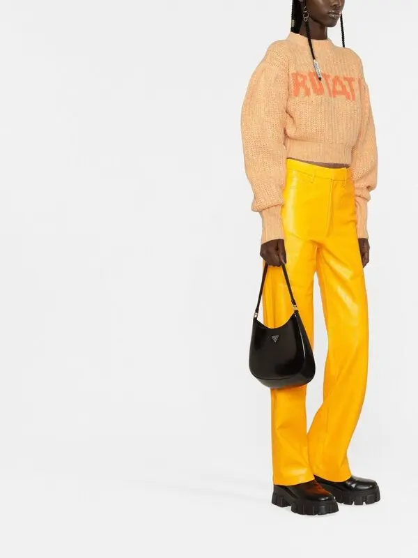 ROTATE BY BIRGER CHRISTENSEN Logo-print Chunky-knit Jumper - Orange