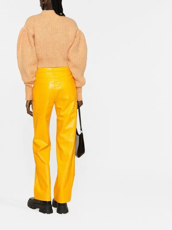 ROTATE BY BIRGER CHRISTENSEN Logo-print Chunky-knit Jumper - Orange