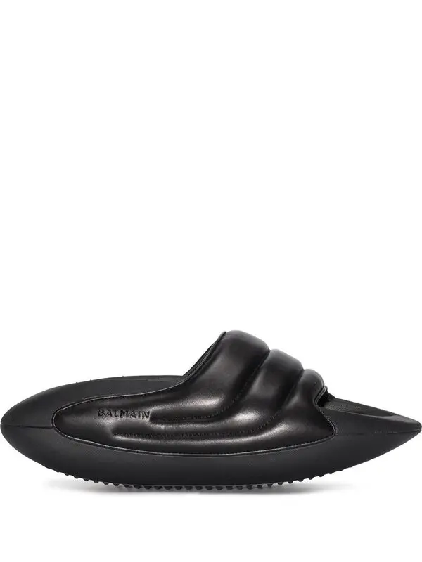Balmain Quilted Padded Slides