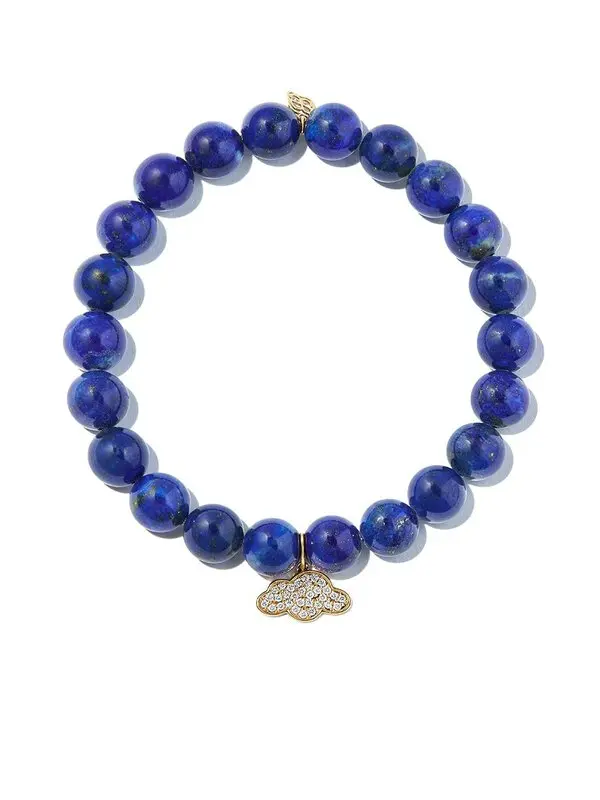 SYDNEY EVAN 14kt Yellow Lapis Lazuli And Diamond Charm Bracelet - Gold