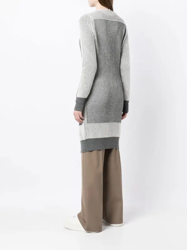 Lorena Antoniazzi Colour-block Ribbed Knit Cardigan-coat