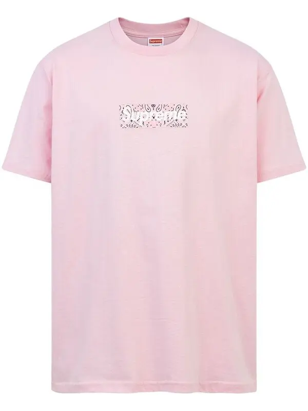 Supreme Bandana Box Logo Crew Neck T-shirt - Pink