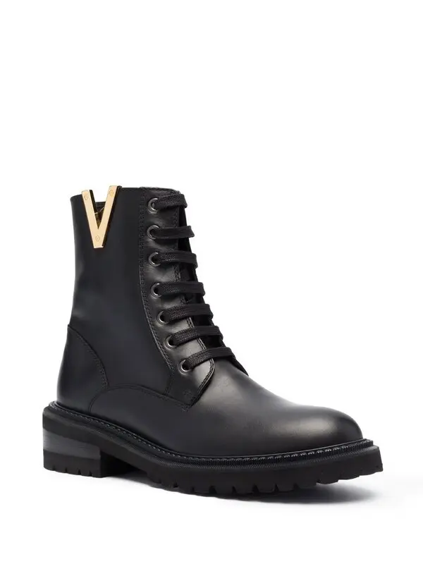 VIA ROMA 15 Logo Hardware Leather Boots