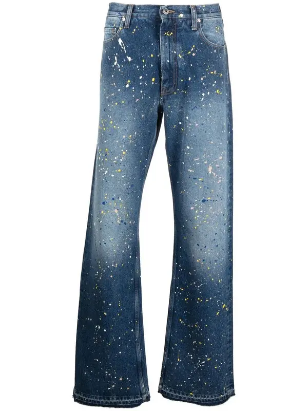 Off-White Paint Splatter Straight-leg Jeans