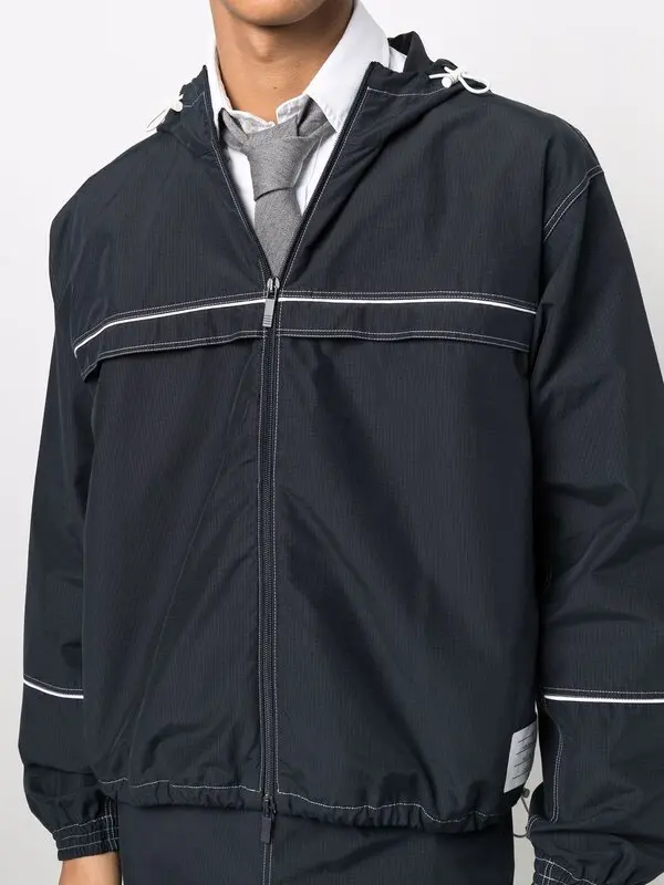 Thom Browne Contrast-stitch Hooded Track Jacket