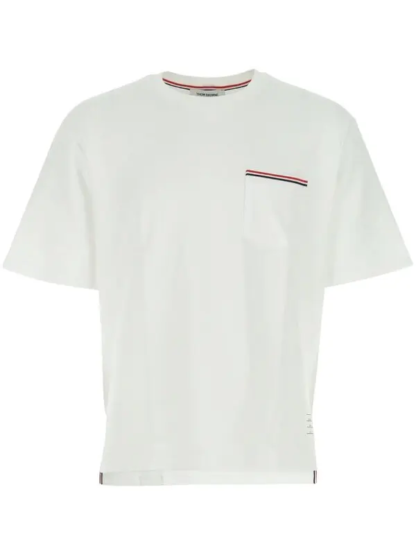 Thom Browne Milano Cotton Oversized Pocket Tee - White