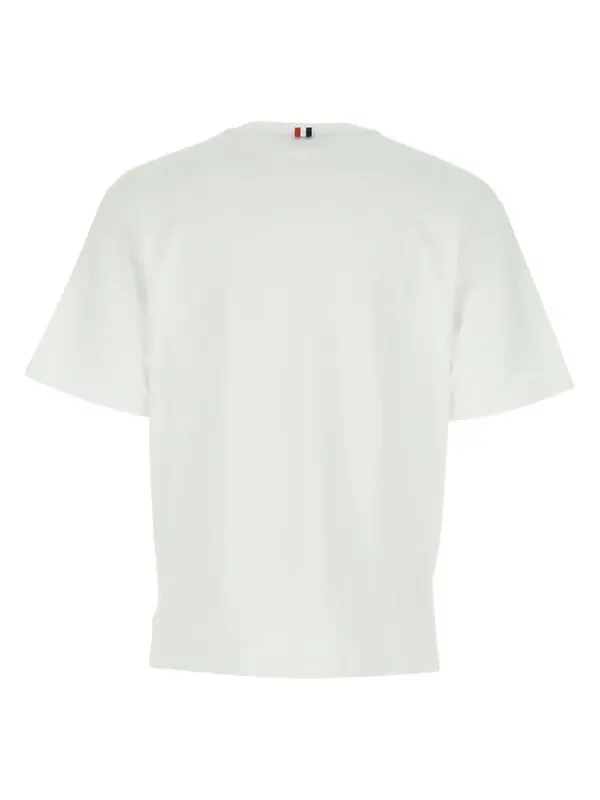 Thom Browne Milano Cotton Oversized Pocket Tee - White
