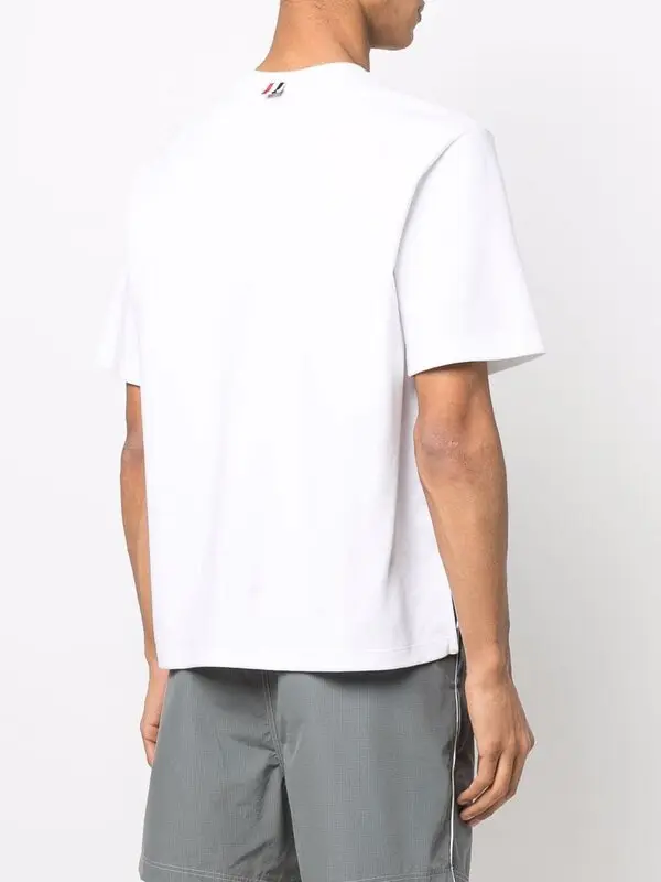 Thom Browne Milano Cotton Oversized Pocket Tee - White