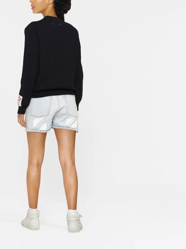 GOLDEN GOOSE Distressed Long-sleeved Jumper - Blue