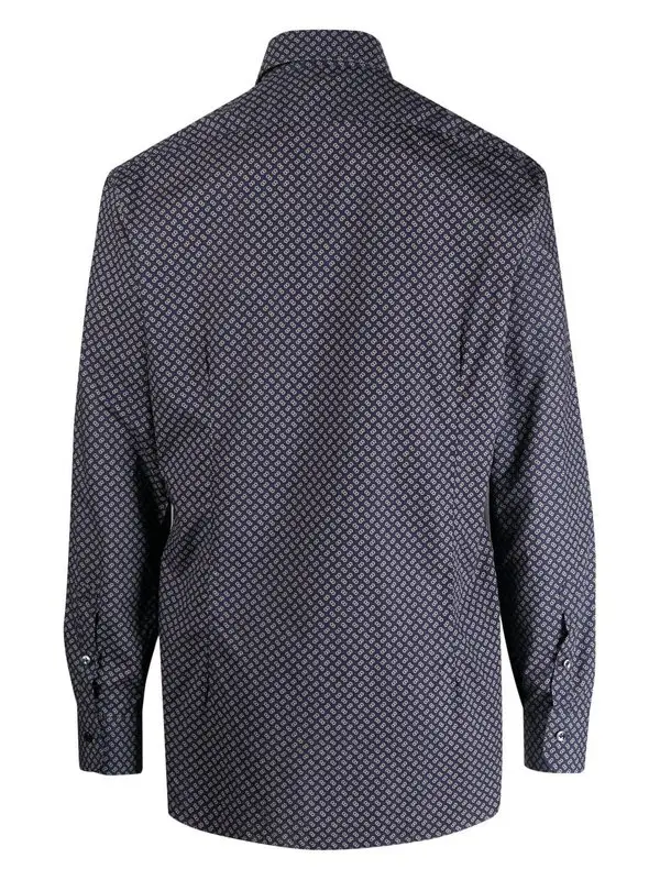BARBA NAPOLI Geometric Micro-pattern Shirt