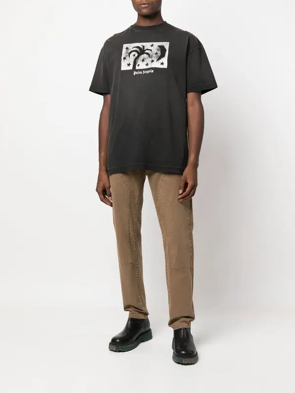 Palm Angels Graphic-print Crew-neck T-shirt - Black