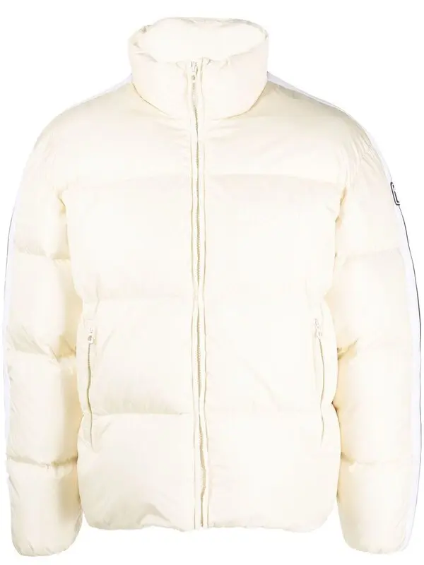 Palm Angels Logo-trim Padded Short Jacket - Neutrals