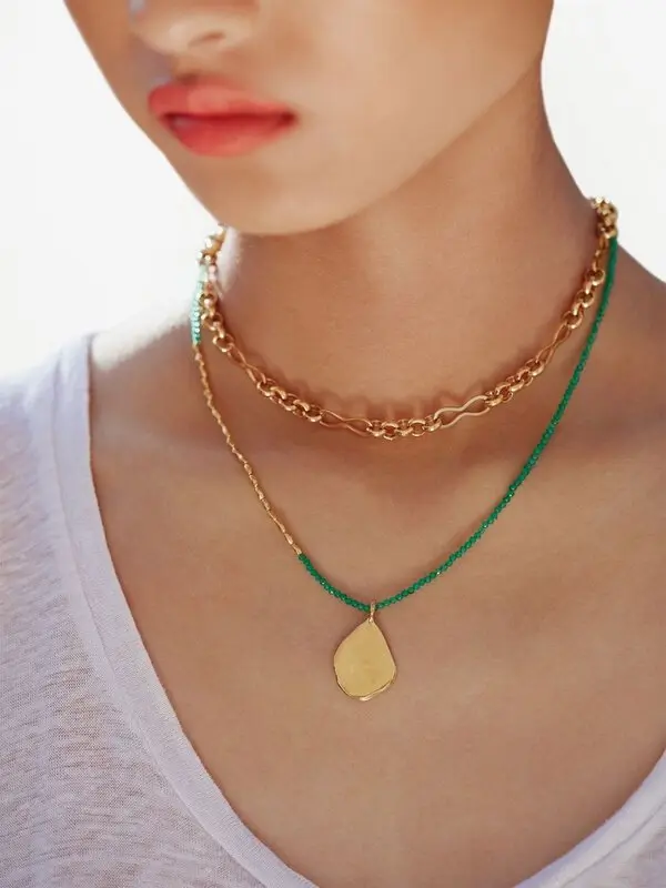 Monica Vinader Mini Nugget Beaded Necklace - Gold