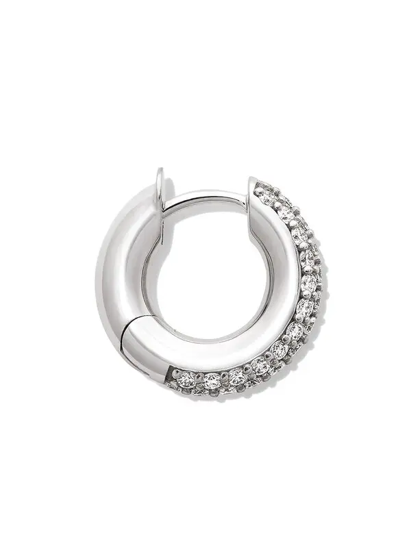 SPINELLI KILCOLLIN 18kt Yellow Pavé Diamond Huggie Earring