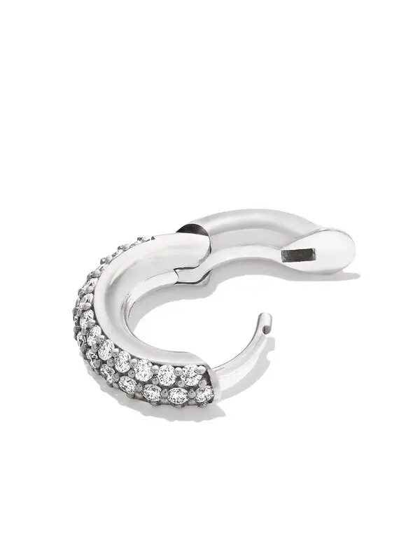 SPINELLI KILCOLLIN 18kt Yellow Pavé Diamond Huggie Earring