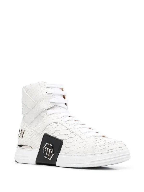 Philipp Plein Snakeskin-effect High-top Sneakers