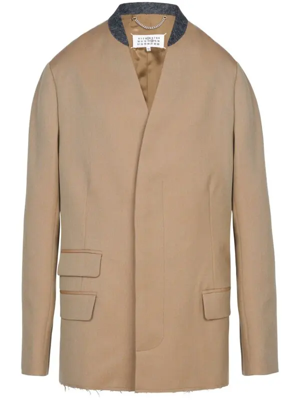 MAISON MARGIELA Collarless Single-breasted Blazer