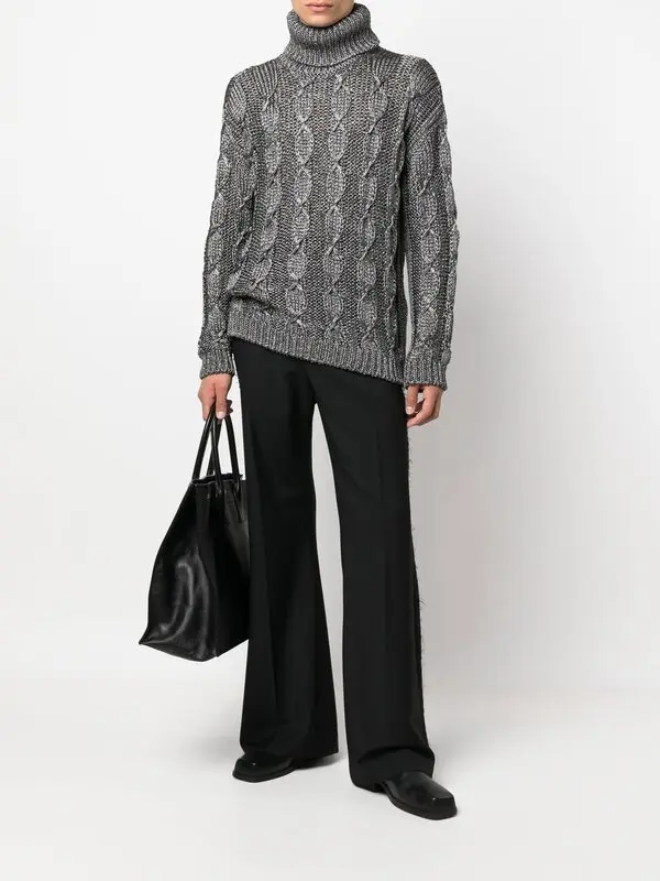 Saint Laurent Cable-knit Roll-neck Jumper