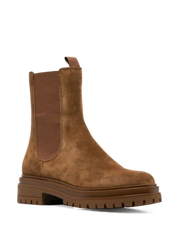 GIANVITO ROSSI Suede Chelsea Boots - Brown