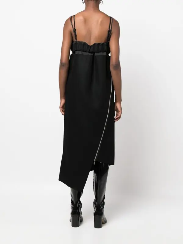 Sacai Asymmetric Cut-out Midi Dress