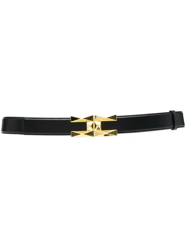 Elisabetta Franchi Logo Buckle Fastening Belt - Black