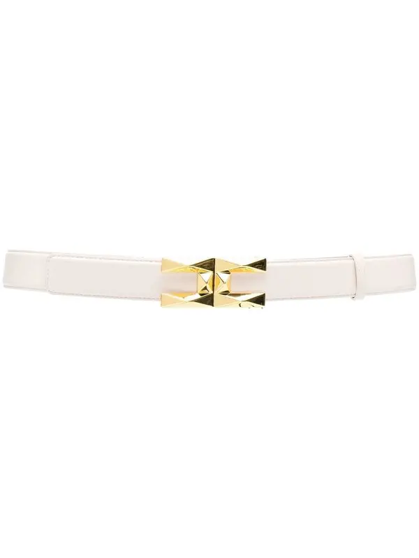 Elisabetta Franchi Logo-buckle Fastening Belt - White