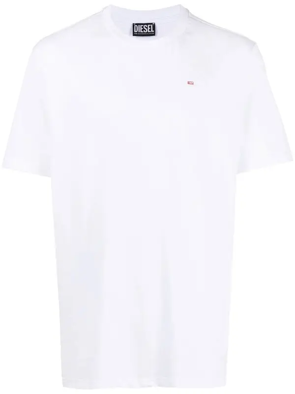 DIESEL® T-just-microdiv Logo-embroidered T-shirt - White