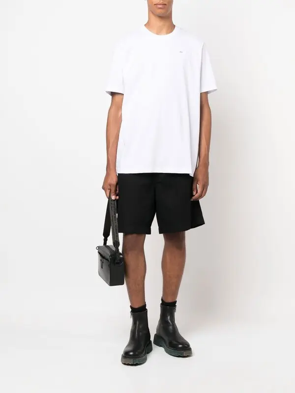 DIESEL® T-just-microdiv Logo-embroidered T-shirt - White