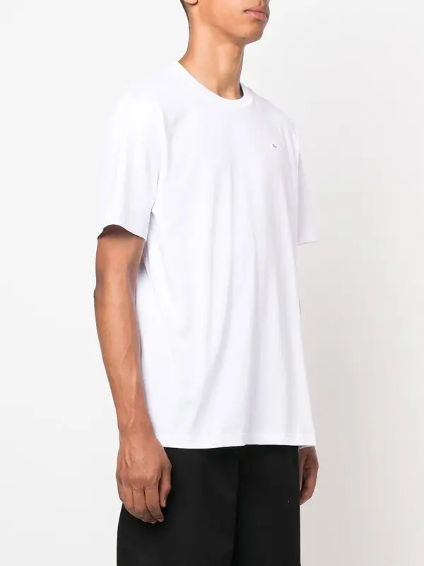 DIESEL® T-just-microdiv Logo-embroidered T-shirt - White