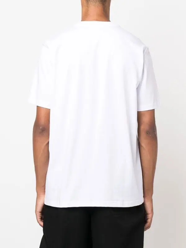 DIESEL® T-just-microdiv Logo-embroidered T-shirt - White