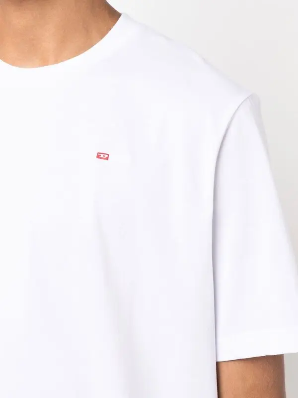 DIESEL® T-just-microdiv Logo-embroidered T-shirt - White