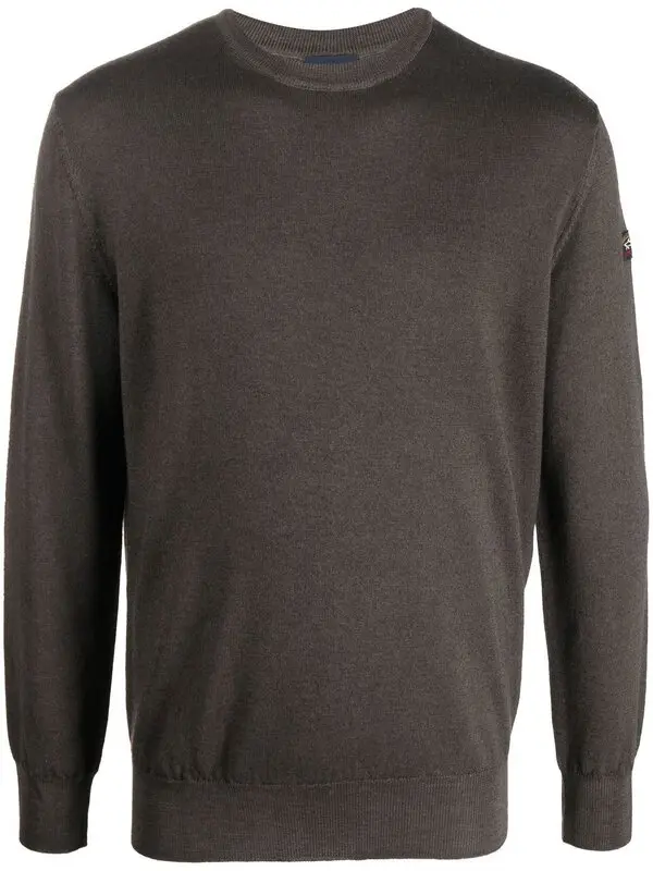Paul & Shark Virgin Wool Crew Neck Jumper - Brown