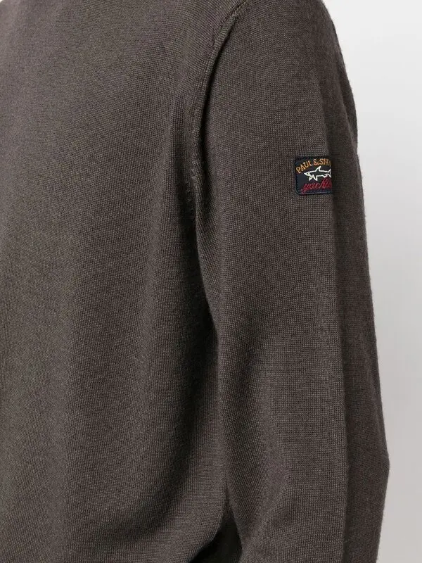 Paul & Shark Virgin Wool Crew Neck Jumper - Brown