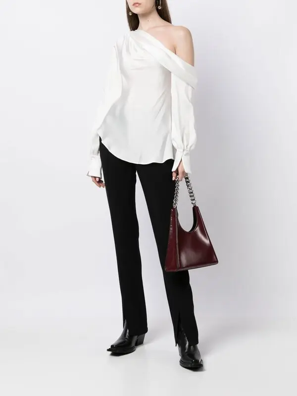 Simkhai Alice Satin-finish One-shoulder Blouse - White