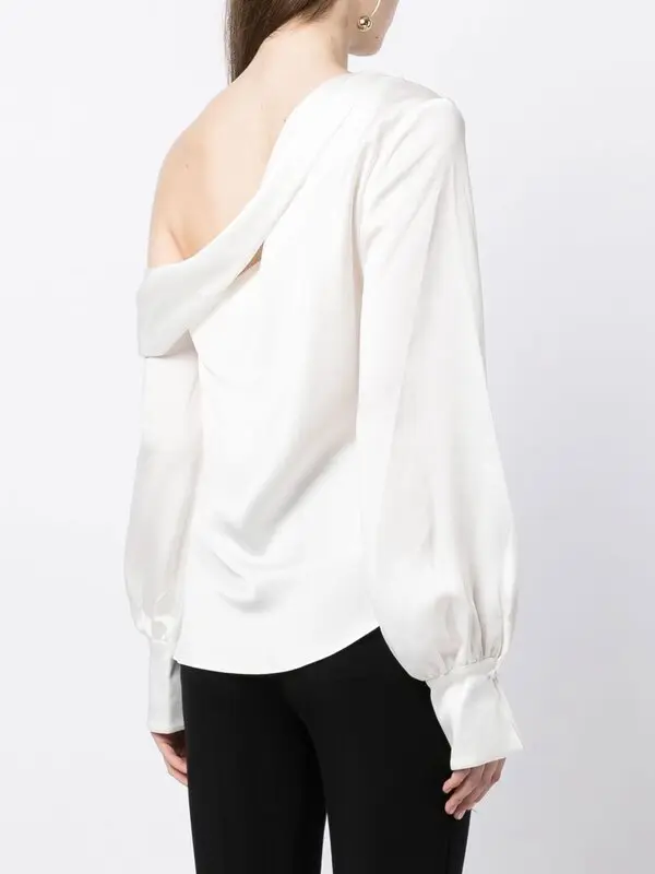 Simkhai Alice Satin-finish One-shoulder Blouse - White