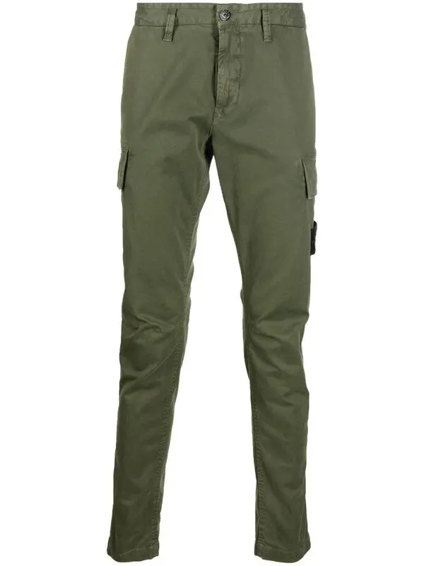 Stone Island Compass-patch Cargo Trousers - Green